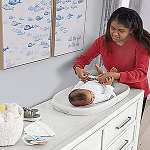 Evolur Eva Baby Changing Pad in Ligt Gray, Soft and Breathable, Lightweight and Portable Changing Pad, Fits All Changing Table, Waterproof Firm Padding