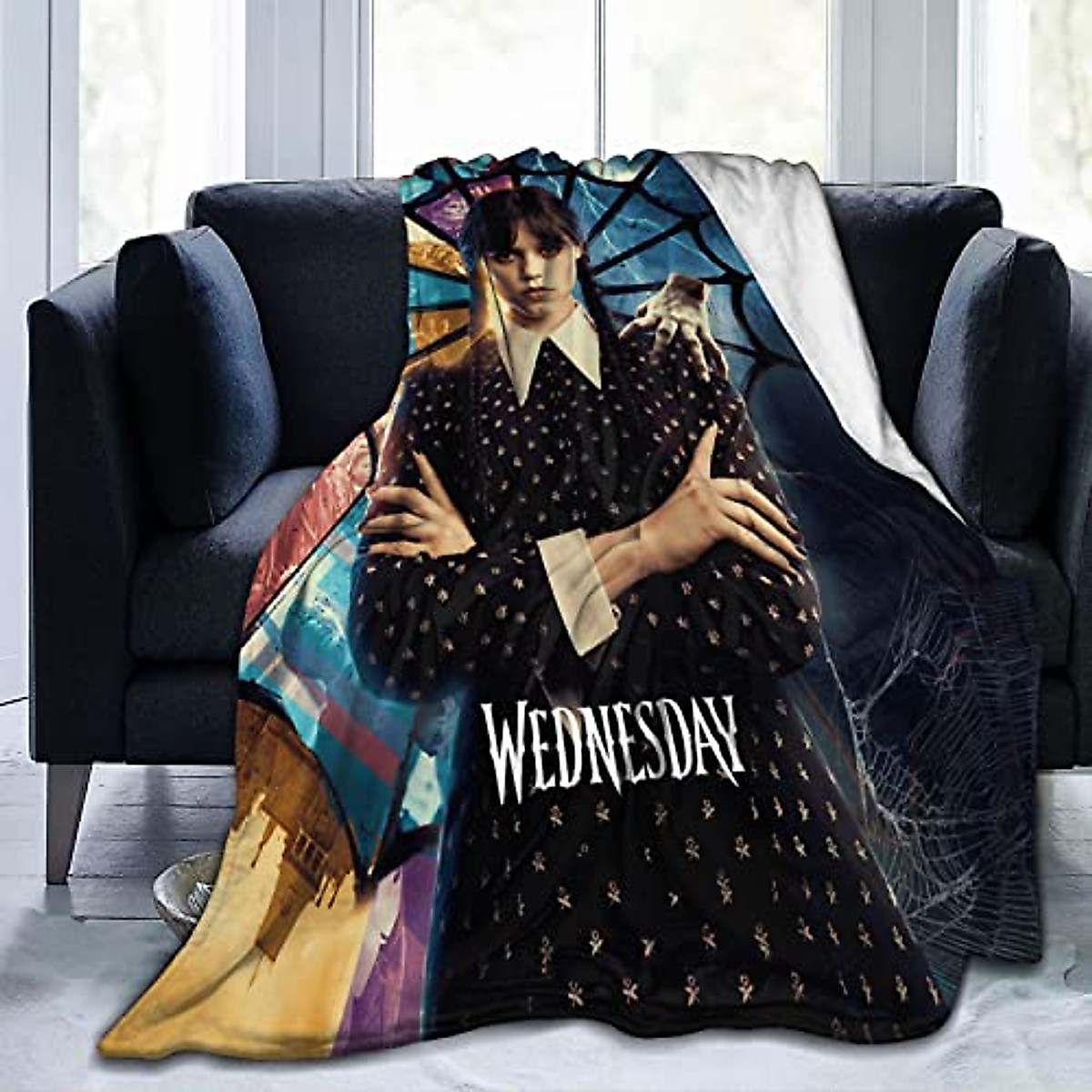 Wednesday Addams Blanket Soft Flannel Fleece Throw, Fluffy Plush Warm and Cozy Lightweight Blanket for Couch, Living Room, Sofa 50"X40"