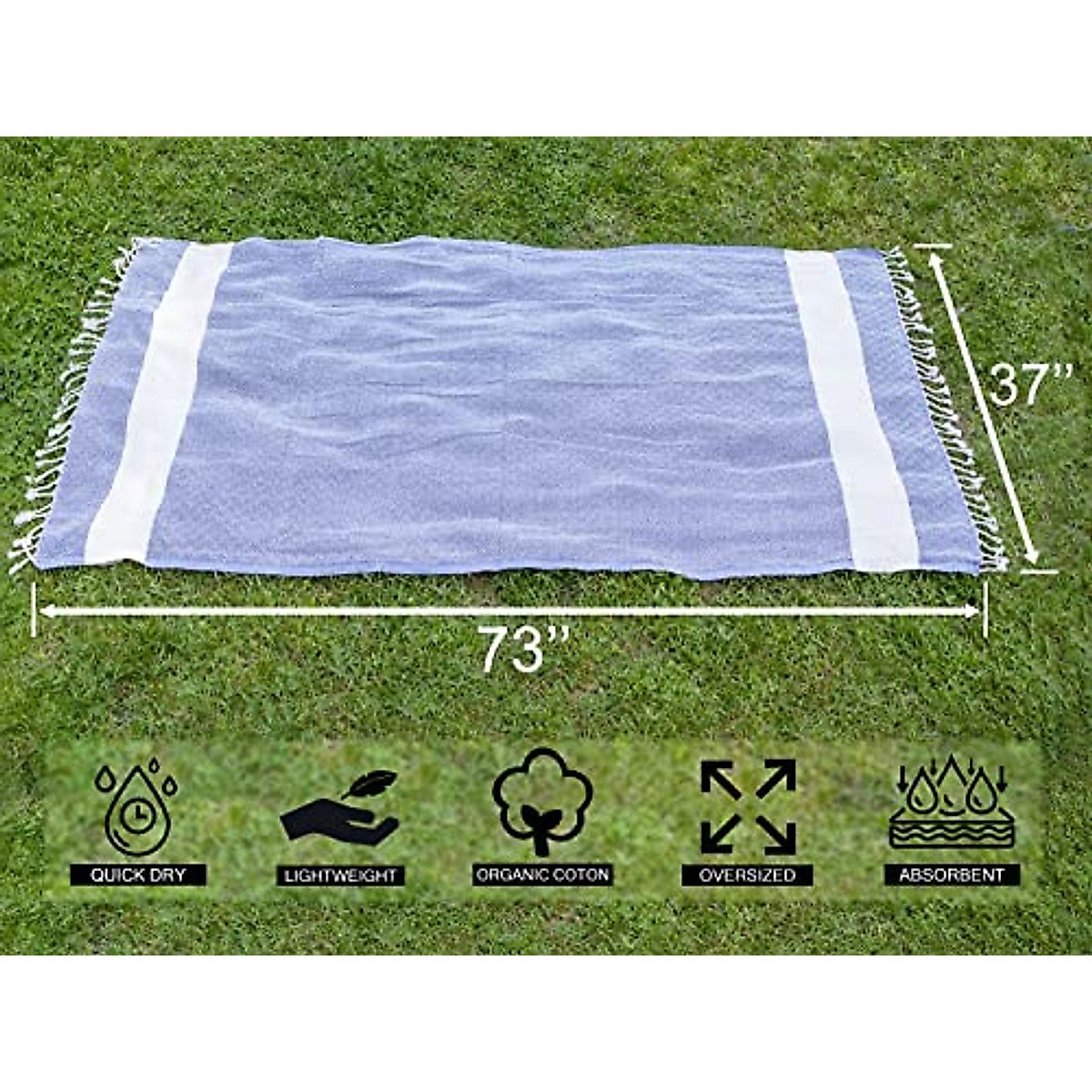 Aegean Turkish Beach Towel (37 x 73) for Adult - Prewashed for Soft Touch, 100% Cotton - Quick Dry Bath Towels with Amazing Colors - Unique Turkish Towels for Bathroom, SPA, Yoga Peshtemal- [Red]