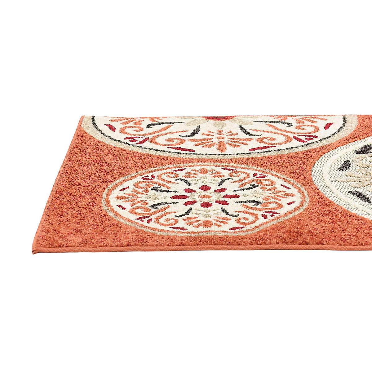 Unique Loom Outdoor Modern Collection Area Rug (2' x 6' 1" Runner, Terracotta/ Burgundy)