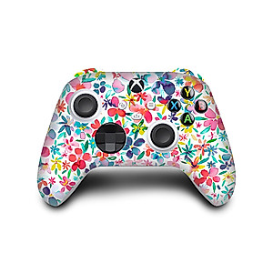 Head Case Designs Officially Licensed Ninola Colorful Petals Spring Art Mix Matte Vinyl Sticker Gaming Skin Case Cover Compatible with Xbox Series X Console and Controller Bundle