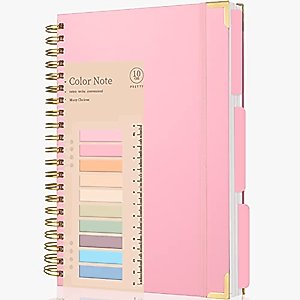 Ddaowanx Hardcover Spiral Notebook, College Ruled Notebook Journal, 7.5"x10.2", 320 Pages Leather Writing Journal for Women, 3 Subject B5 Hardcover Notebook for Work School (B5)