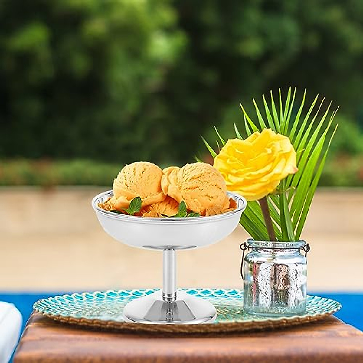 DOITOOL Pudding Cups Ice Cream Cups Dessert Dish Stainless Steel Sundae Bowls Snack Yogurt Cup Pudding Cup Salad Cup Serving Dish Fruit Container Footed Trifle Tasters