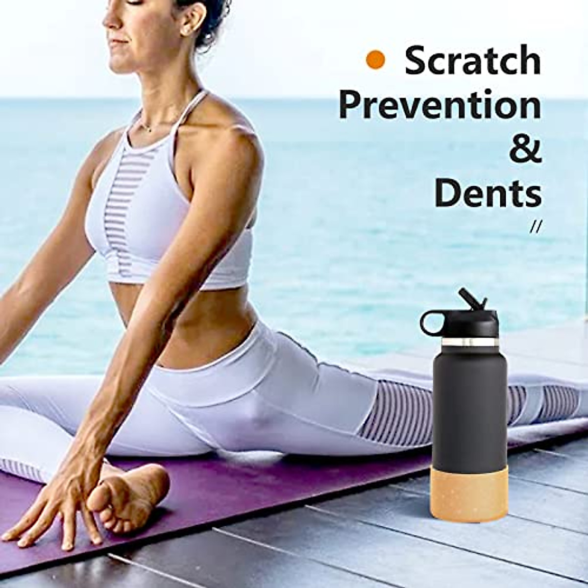 WUQID Protective Bling Silicone Boot Sleeve for 12oz-40oz Sport Flask & Stanley Water Bottles Tumbler Anti-Slip Bottom Sleeve Cover for All Water Bottles Bottom Width of 2.83&3.56in