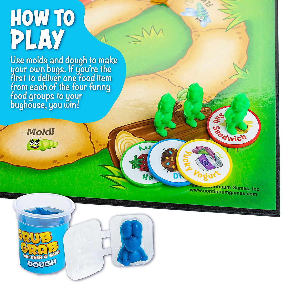 Grub Grab Board Games for Kids 4-6 Interactive Game Ant Bugs Boardgame for Children and Family Night 2-6 Players Ages 4+