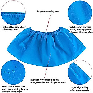 100pcs (50 Pairs) Non-woven Fabric Disposable Shoes Covers Elastic Band Breathable Dustproof Anti-slip Shoe Covers(Blue)