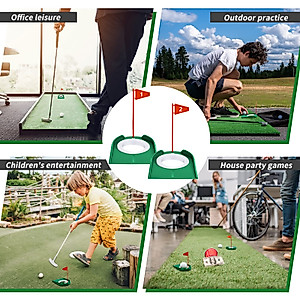 Sotiff 9 Pack Golf Putting Cup and Flag Plastic Golf Hole Training Aids Golf Training Putters for Indoor Outdoor Men Women Office Backyard Garage Accessories(Red)