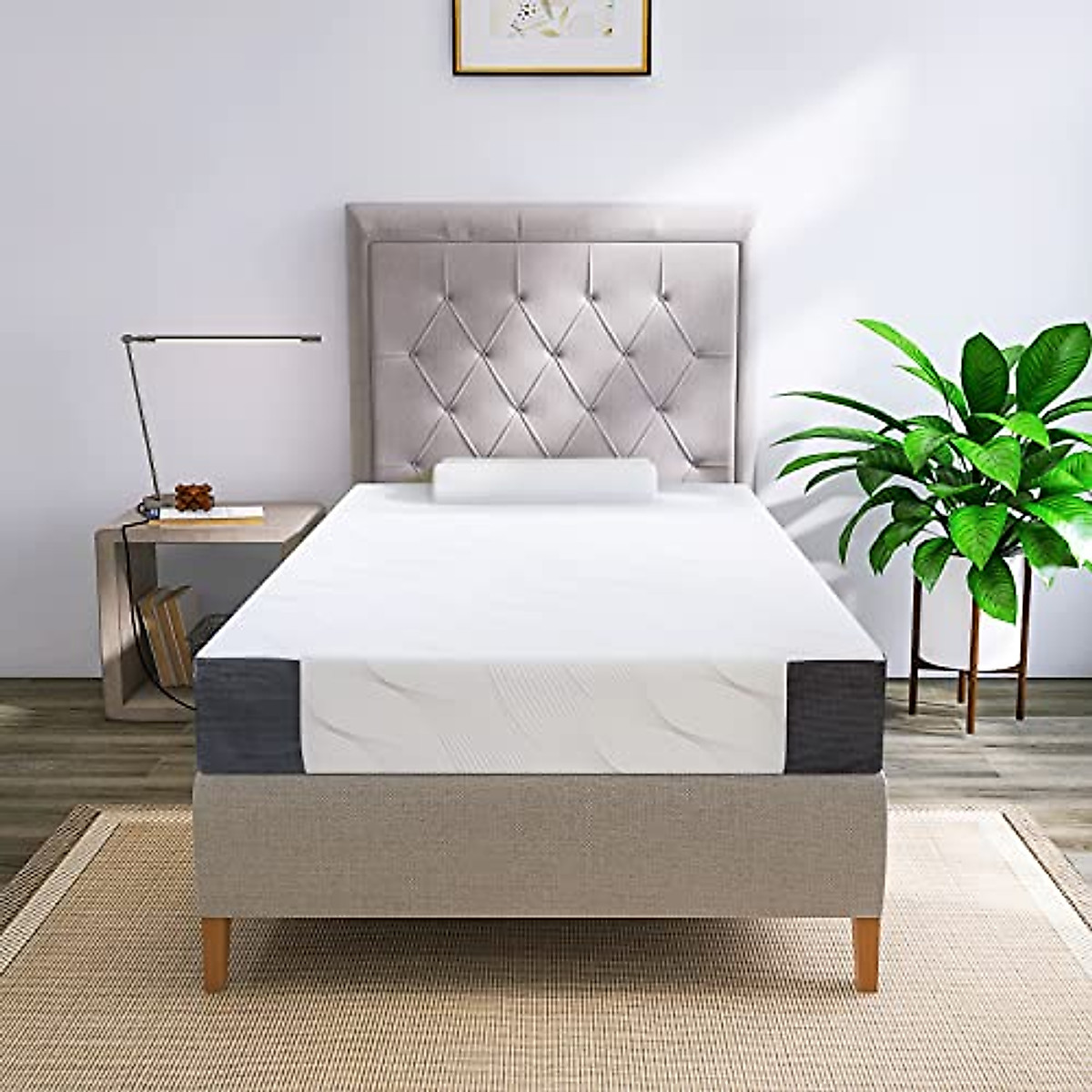 10 Inch Hybrid Memory Foam Mattresses,Twin Size Cooling Gel Mattress in a Box,Pressure Relief Mattress with Breathable Mattress Cover,Medium-Firm Mattress/Certipur US Certified/Made in USA-Twin
