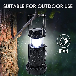 2024 Upgrade Solar Powered Camping Lantern with Fan - Stay Cool and Well-lit During Outdoor Adventures with This Versatile Lantern Featuring a Built-in Fan for Added Comfort.