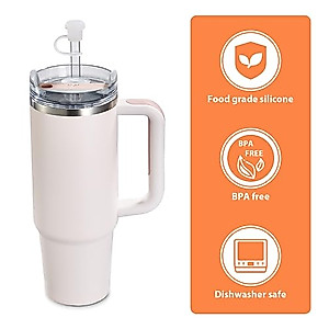 12PCS Silicone Spill Proof Stopper Set - Spill Stopper Straw Cover for Stanley Cup 1.0 2.0 40oz 30oz, Stanley Accessories Including 2 Straw Cover Cap, 2 Square Spill Stopper And 2 Round Leak Stopper