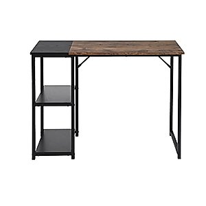 Homy Casa Inc Dembe Shelves 100CM A Desk, Black,Brown