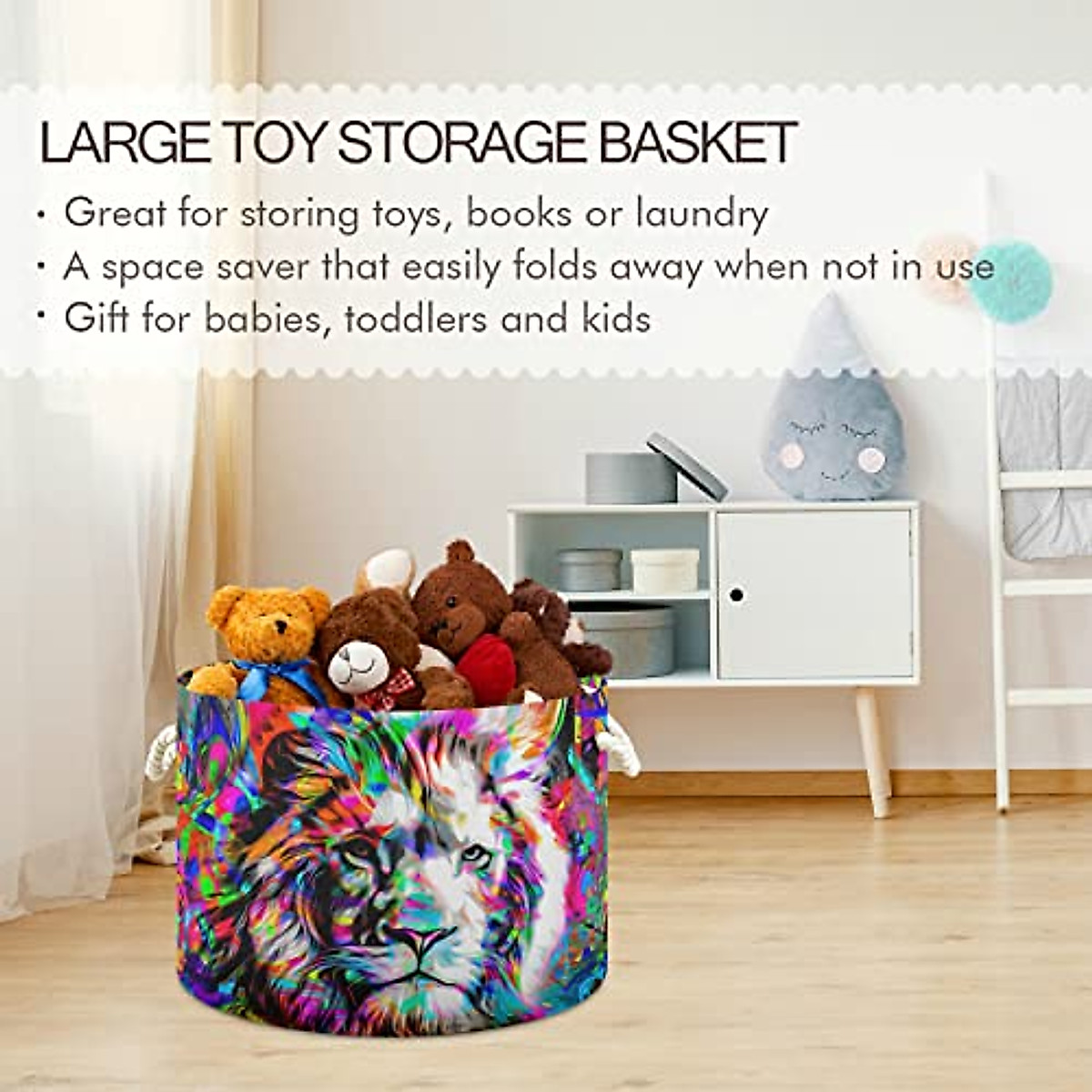 xigua Cotton Rope Basket Colorful Lion-1 Baby Laundry Basket Blanket Kids Toy Storage Basket Glove Box