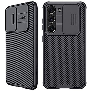 Mangix for Samsung Galaxy S23 Plus Case with Camera Cover,Slim Fit Thin Polycarbonate Protective Shockproof Cover with Slide Camera Cover, Upgraded Case for Samsung Galaxy S23 Plus/S23 + Black