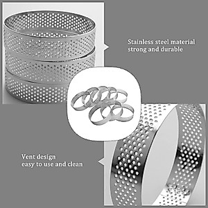 8 Pack Round Tart Rings 3" Stainless Steel Perforated Tart Rings Pastry Ring Mold for Baking French Tarte Crust Cake Mould