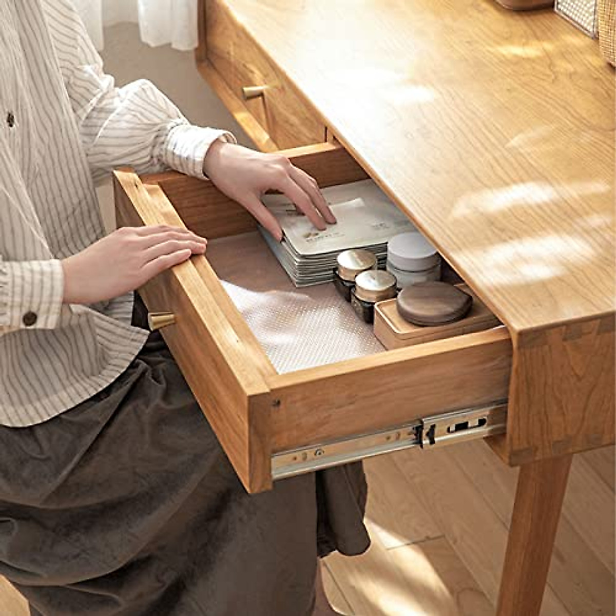 Shelf Liner Cabinet Pad Cabinet Liners ​Non Slip Waterproof Clear Kitchen Drawer Non Adhesive Mat for Fridge, Dresser, Wire Shelf, Toolbox, Cupboard, Pantry, Storage and Desk (17.7 Inch X 59 Inch)