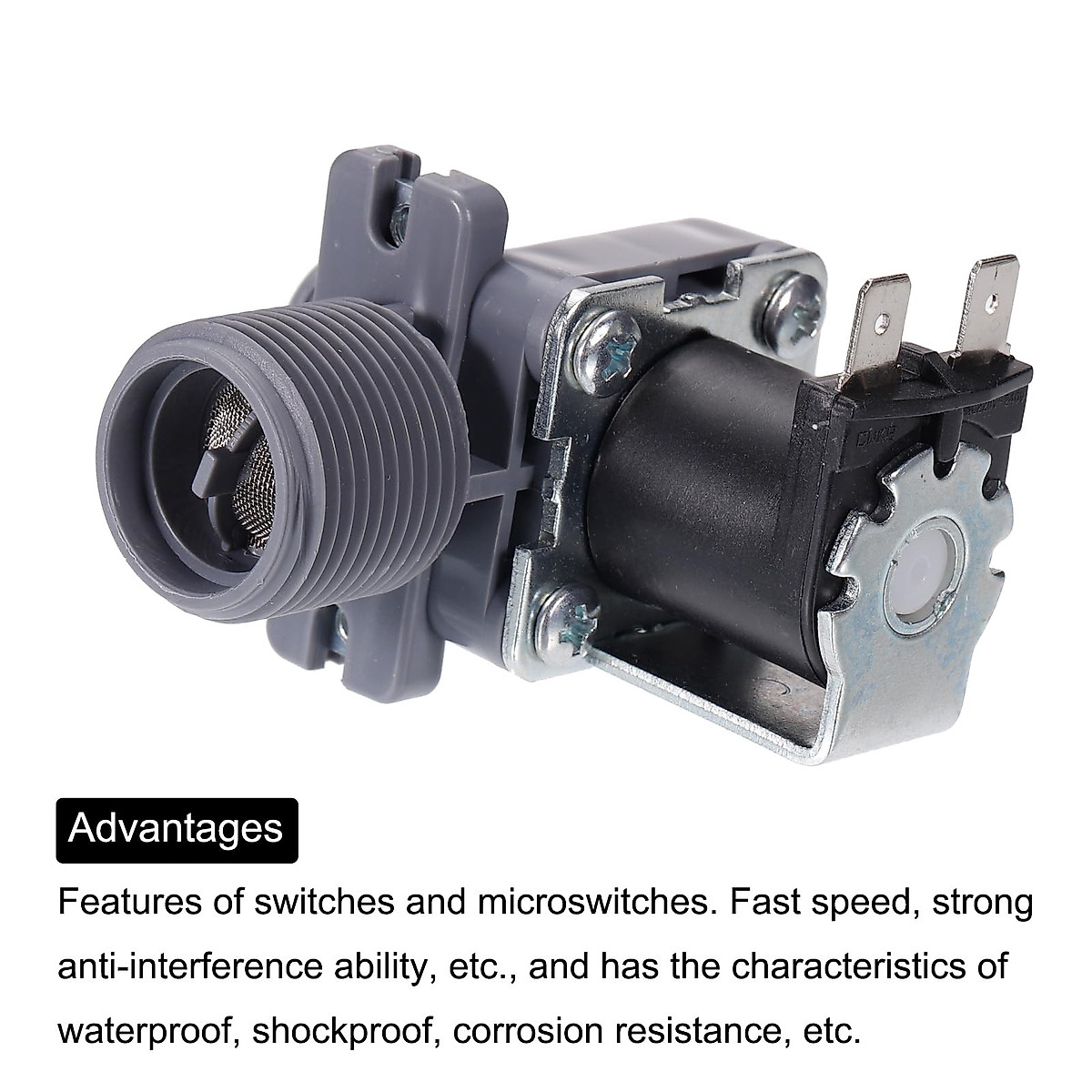 MECCANIXITY FCD-270A Water Inlet Valve Ice Maker Water Inlet Solenoid Valve for General Refrigerators 26mm Black