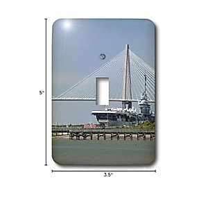 3dRose lsp_94257_1 SC, Ravenel Bridge Yorktown Aircraft carrier-US41 CMI0056-Cindy Miller Hopkins Single Toggle Switch, Multicolor