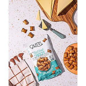 Quinn Cheddah Cheezy Filled Pretzel Nuggets - Made with Real Ingredients, Whole Grain Sorghum, Sea Salt, Vegan, Gluten Free, Dairy Free, Non-GMO - 5.8 Oz (Pack of 8)