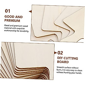 48 Pcs Square Wooden Board Woodsy Decor Poppets for Miniature Mini Chopping Boards Cooking Butcher Block Wooden Cutting Board Shapes Wood Chopping Board with Handle