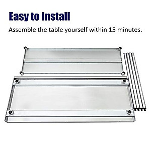 WMAOT Stainless Steel Work Table Commercial Grade NSF Certified Kitchen 24 x 36 Inch Classics Heavy Duty Food Prep for Restaurant, Home, Hotel, Business, Warehouse, Garage