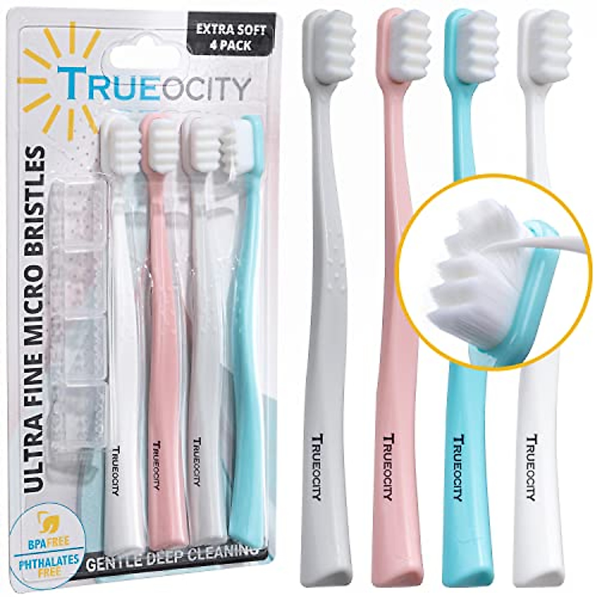 Extra Soft Toothbrushes For Adults - 20,000 Bristles, Super Nano Toothbrushes for Adults For Sensitive Gums, Toothbrush Soft Bristle Adult, Ultra Soft Bristle Toothbrush, Tooth brush, Soft Toothbrush