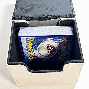 BlackLotos Leather Card Sotrage Box Magnetic Trading Card Collection Box Fit 100+ Double Sleeved YGO Cards for Collectible Cards Deck Playing Card Box (Purple)