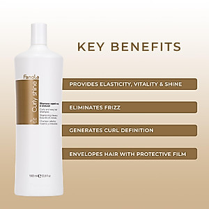 Fanola Curly Shine Curly and Wavy Hair Shampoo, 33.8 Ounce