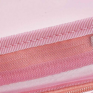 Knitting Bag, Yarn Tote Bag for Knitting Projects, Mesh with Zipper Closure Organizer Case Storage Bag for Arts Crafts, Sewing, Needlework, Yarn Projects,13.7''x7.5''x5.9'',Rose Red