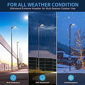 AKK 200W LED Parking Lot Lighting with Adjustable Arm Mount, 28000LM (140LM/W) LED Parking Lot Lights, 5000K Street Light Dusk to Dawn Photocell, Waterproof LED Shoebox Light for Roadway, ETL Listed