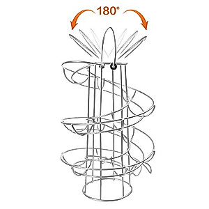 Egg Skelter Spiraling Dispenser Rack Large Capacity - Egg Storage Organizer Display Holder Basket for Countertop Kitchen,Silver