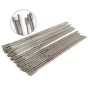 20PCS 1mm Diamond Drill Bits Coated Lapidary Solid Bits Needle for Jewelry Necklaces Earrings Pendants Bracelets Agate