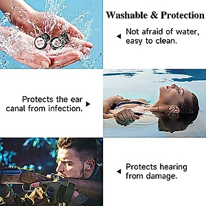 Ear Plugs for Sleeping Noise Cancelling, Reusable Silicone Ear Plugs for Noise Reduction – 6 Ear Tips in S/M/L – 33dB Noise Cancelling Earplugs for Sleep, Concerts, Snoring, Work, Travel, Black