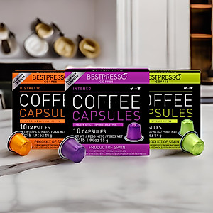 Bestpresso Coffee for Nespresso OriginalLine Machine 120 pods Certified Genuine Espresso Variety Pack, Pods Compatible with Nespresso OriginalLine