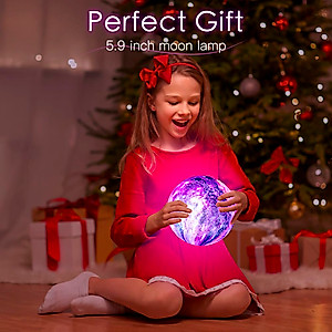 TOOGE 5.9 inch Moon Lamp Night Light for Kids Galaxy Lamp 16 Colors - Teen Girl Gifts Trendy Stuff - Birthday Christmas Gifts for Any Year Old Teenage Girls