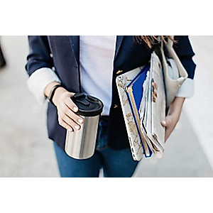 PRESSE by Bobble French Coffee Press And Insulated Stainless Steel Travel Tumbler for On-The-Go Brewing - 13 oz (Peacock)