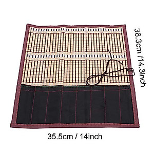 Breathable and Light Weight, Bamboo Calligraphy Paintbrush Holder, Art Brush Roll-Up Bag, Art Supplies