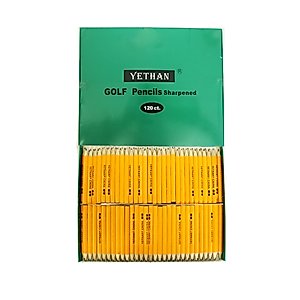 YETHAN Golf Pencils,3.5" Pencils, Half Pencil, Hexagon Wooden pencils, Pre Sharpened pencils #2 HB 120 count/box for kids Golf School Office