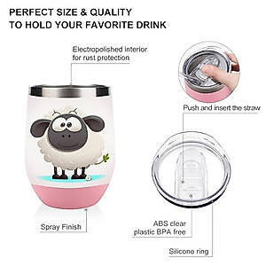 WYUSPGK 304 Stainless Steel Insulated Cup, Sheep Print Smooth Rim, Durable & Reusable - Perfect for Office, Home, And Travel