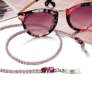 Tiwnefua Eye Glasses String Holder Premium Beaded Eyeglass Holders Around Neck Eyeglass Chain Cord for Women, Style C, Standard