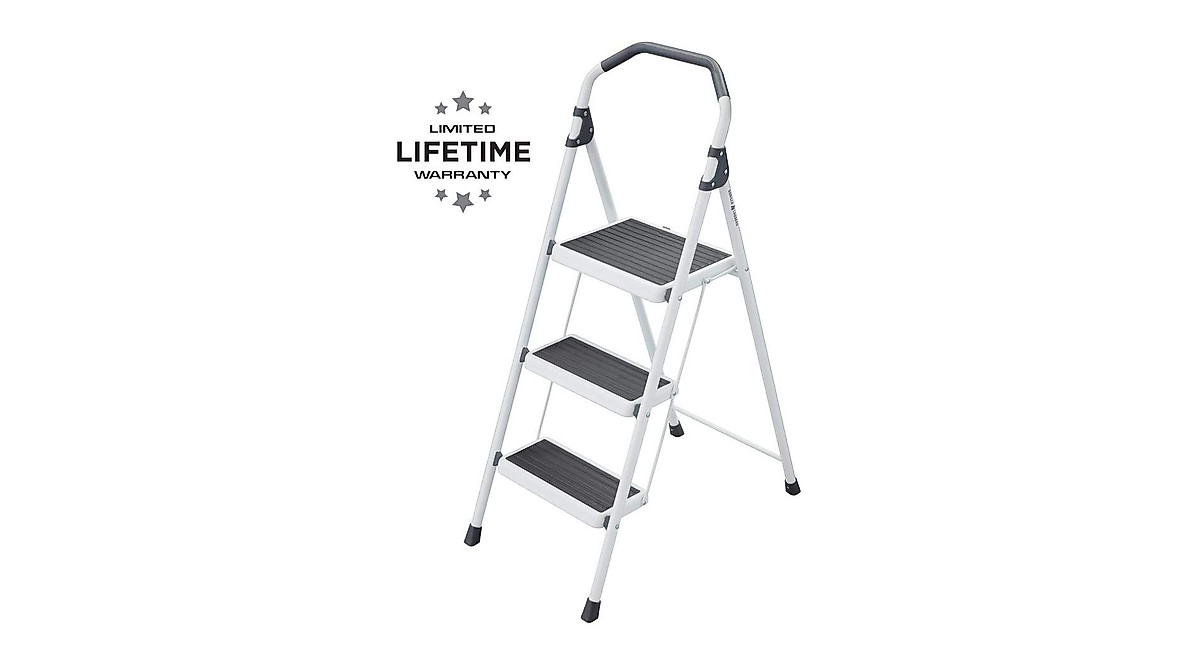 Gorilla Ladders 3-Step Steel Lightweight Step Stool Ladder 225 lbs ...