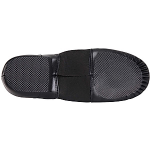 Linodes (Tent Leather Upper Jazz Shoe Slip-on for Women and Men's Dance Shoes Black 8M