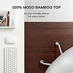 Anji Mountain Deluxe Bamboo Roll-Up Chairmat, 55 x 57-Inch, 8mm Thick, Dark Cherry