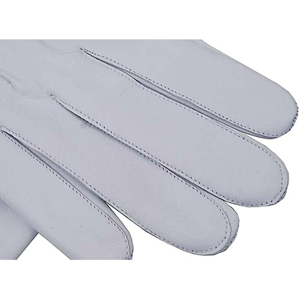 LEATHER LH HANDS Men's Medieval Renaissance Cosplay Unlined Gauntlet Genuine Leather Costume Gloves Cuff White Large