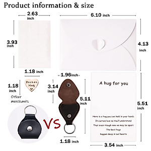 Qunrwe Pocket Hug,Cheer Up Gifts for Women,Long Distance Gifts,Pocket Hug Token with Keychain,Thinking of You Gifts(Rose Gold)