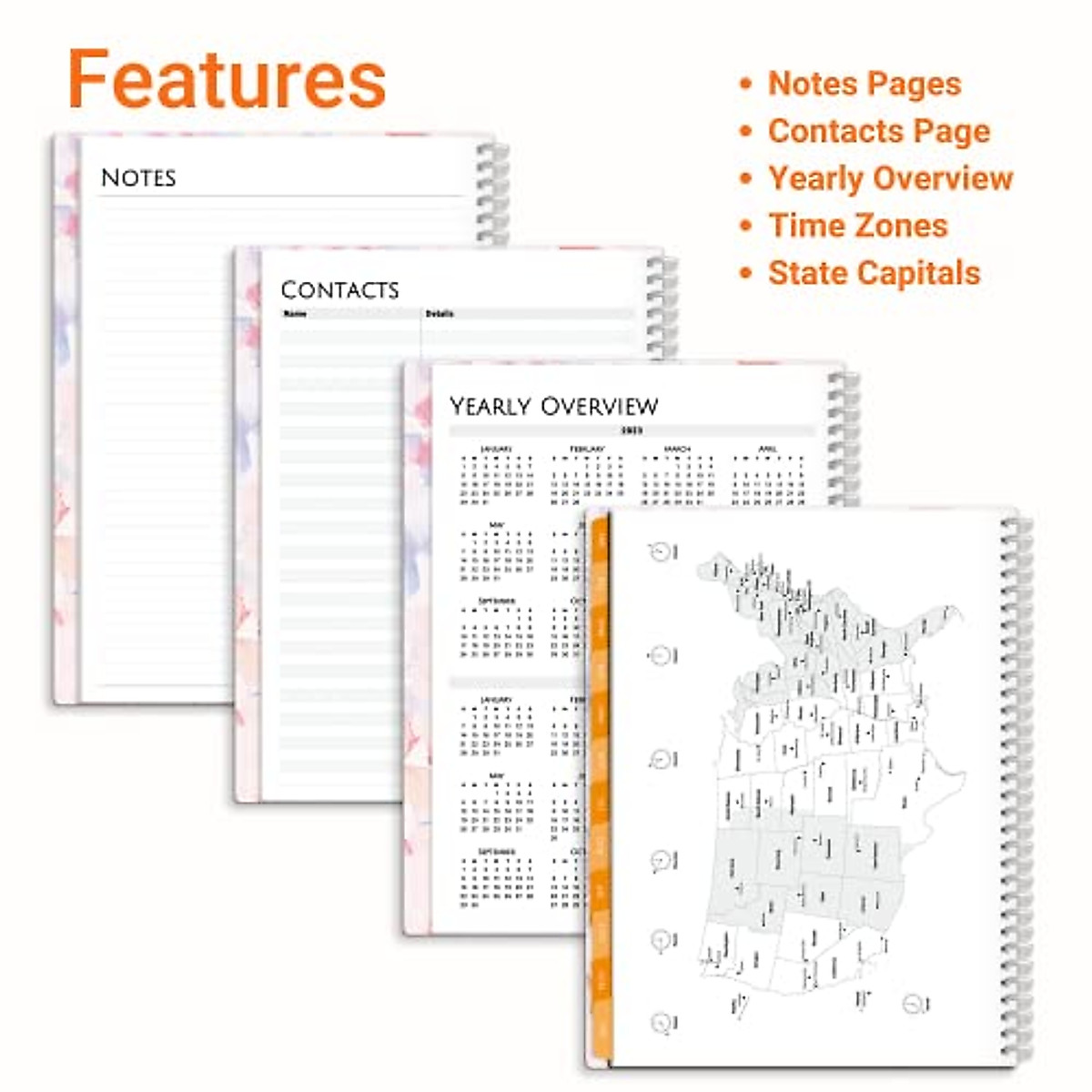 CRANBURY 2023 Planner Weekly Monthly (8.5x11", Watercolor), 2023 Large Planner Book, Big Agenda 8 1/2 x 11, 2023 Calendar Planner, Monthly Tabs, Bookmark, Notes, Stickers