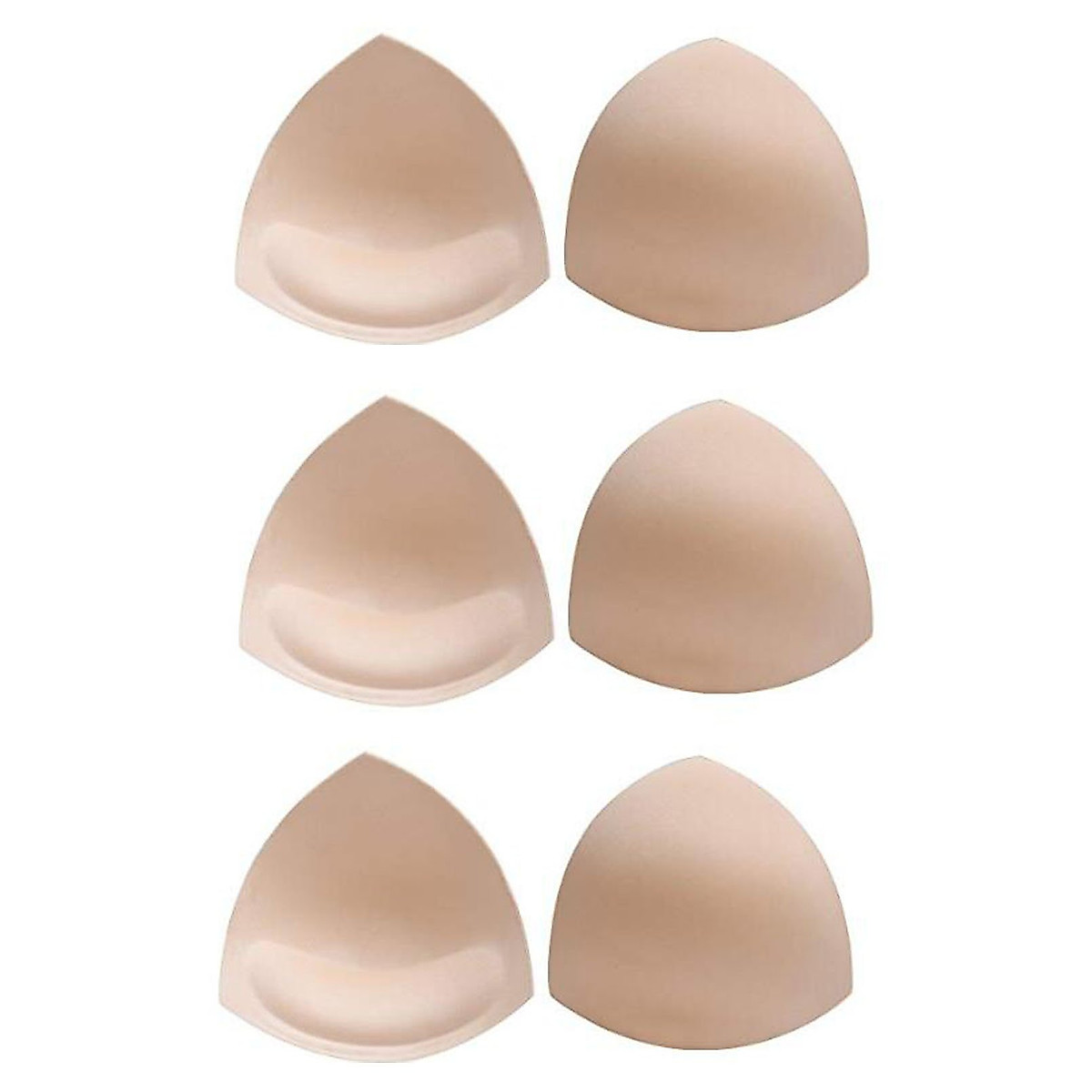 3 Pairs Triangle Shape Removable Sponge Bra pad Breathable Bra Push Up Bra Breast Insert Pads Breast Enhancers Shaper for Bikini Swimsuit Sports Bra Yoga Bra Beige