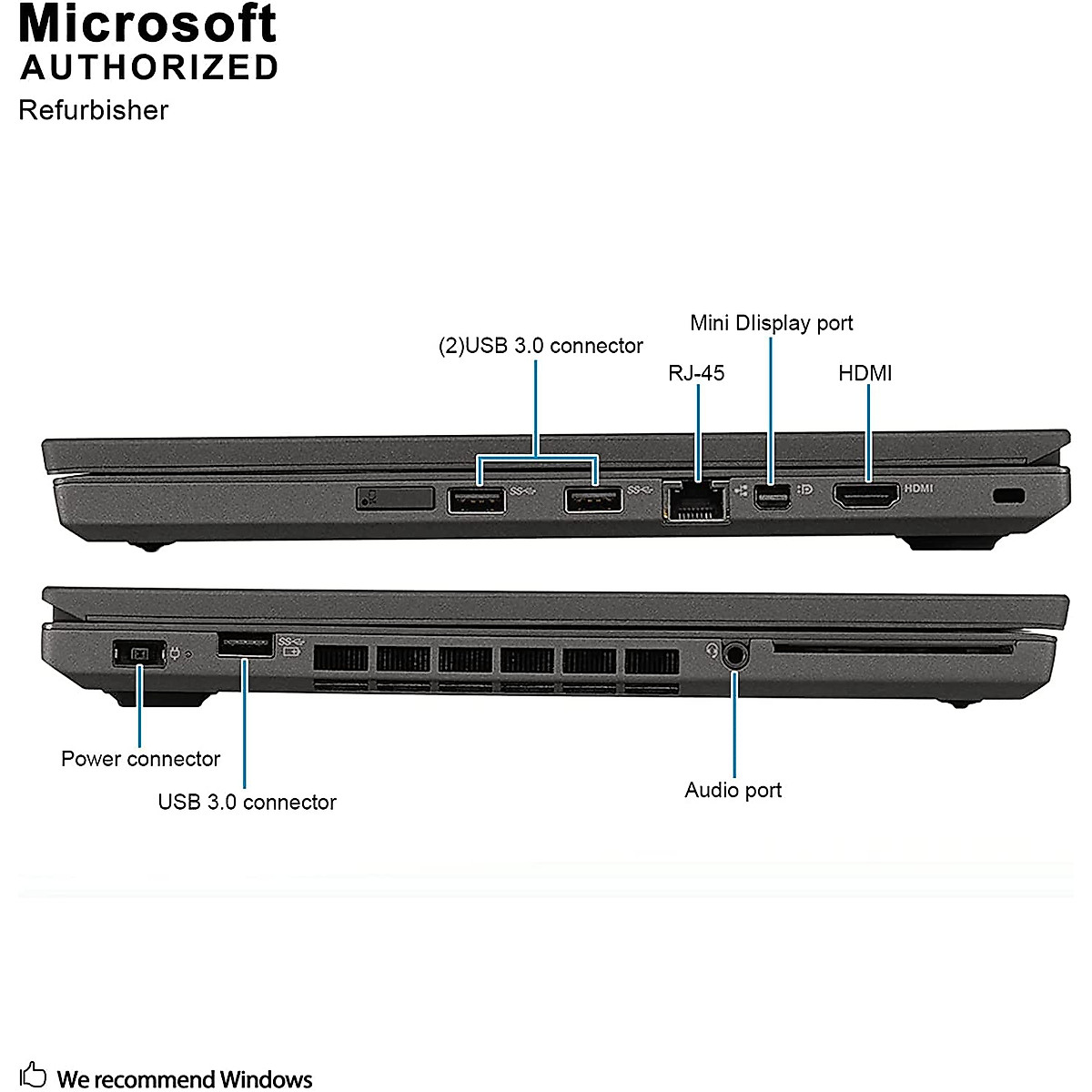 Lenovo Notebook 20FW002DUS 14inch ThinkPad T460p i5-6440HQ 8GB 256GB SSD HD Graphics 530 Windows 10 Professional Retail (Renewed)