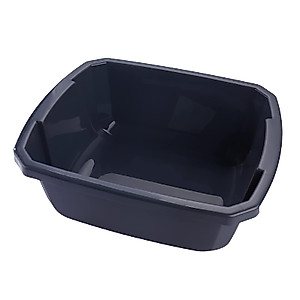 Maiyuansu Plastic Wash Basin Dishpan Basin Hand Dish Washing Bucket for Dishes Portable Dish Washing Tub, 10.5-Quart Kitchen Sink Camping Sterilite Dish Pan Tub - Grey