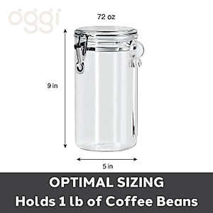 OGGI Clear Canister Food Storage Container, 72 Ounce