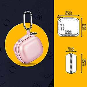 Fintie Case for AirPods Pro 2 (2022) / AirPods 3 (2021) / AirPods Pro (2019) / Jabra Elite 75t, Hard EVA Shockproof Portable Full Protective Cover Carrying Bag (Rose Gold)